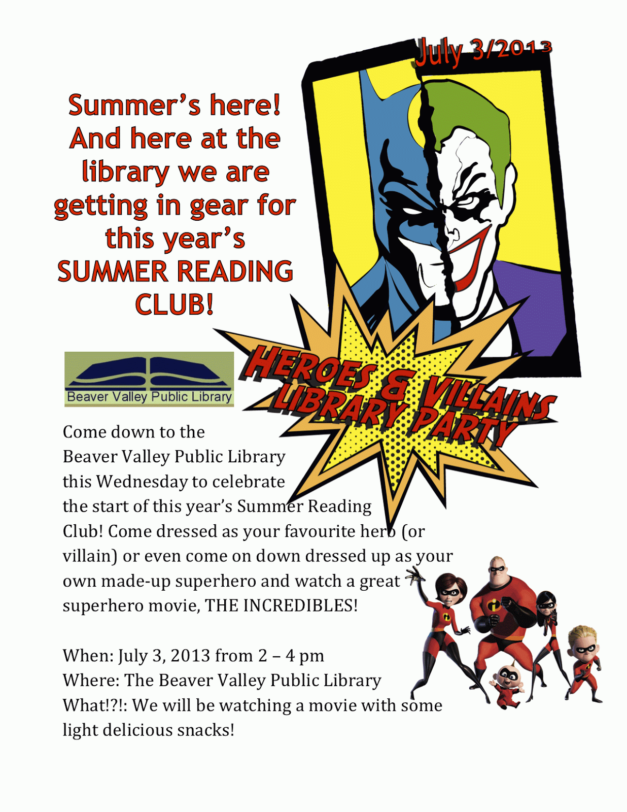 Summer Reading Club 2013 Up, Up and Away!: June 2013