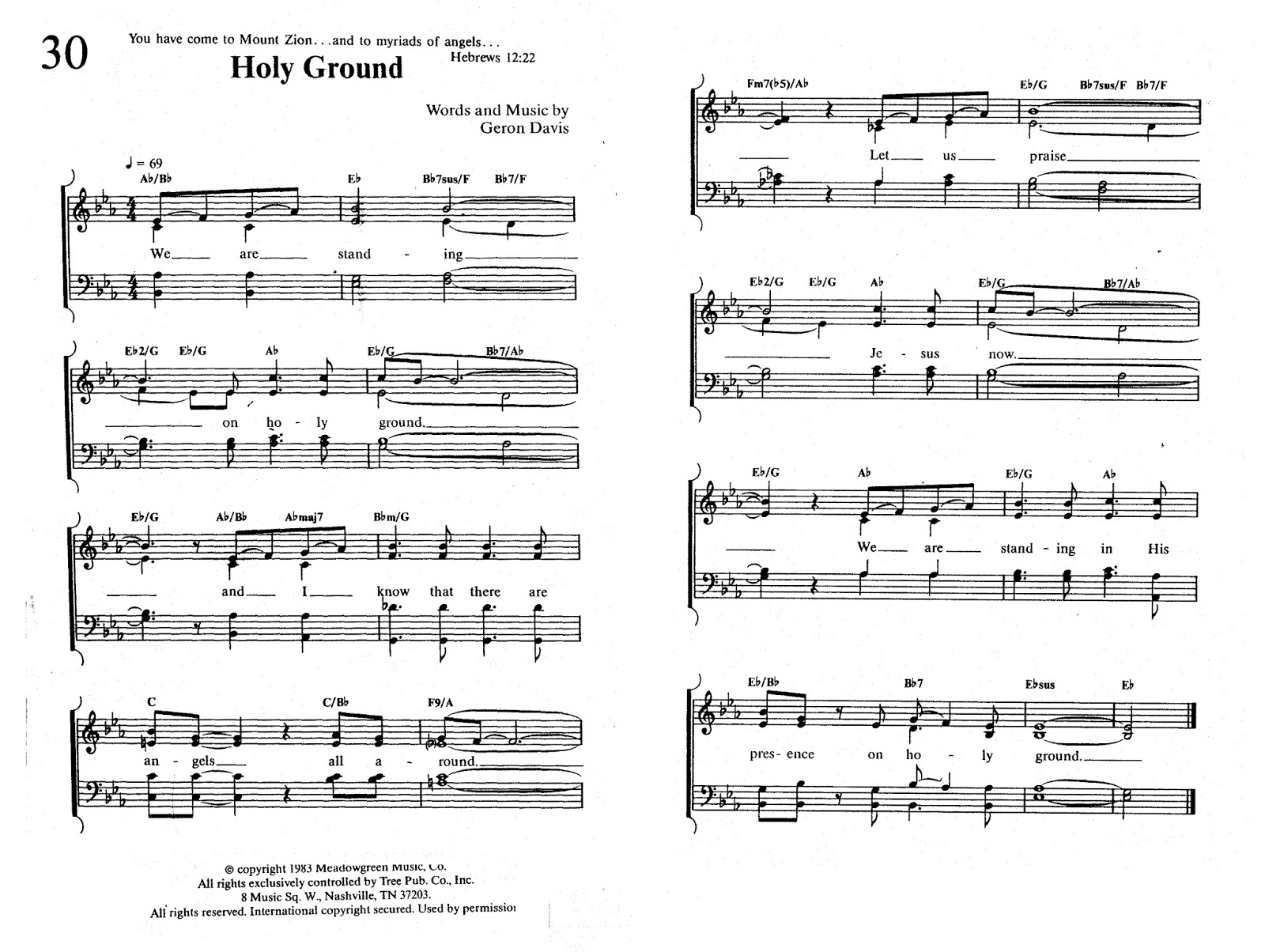 Worship Lead Sheets: Holy Ground - Geron Davis
