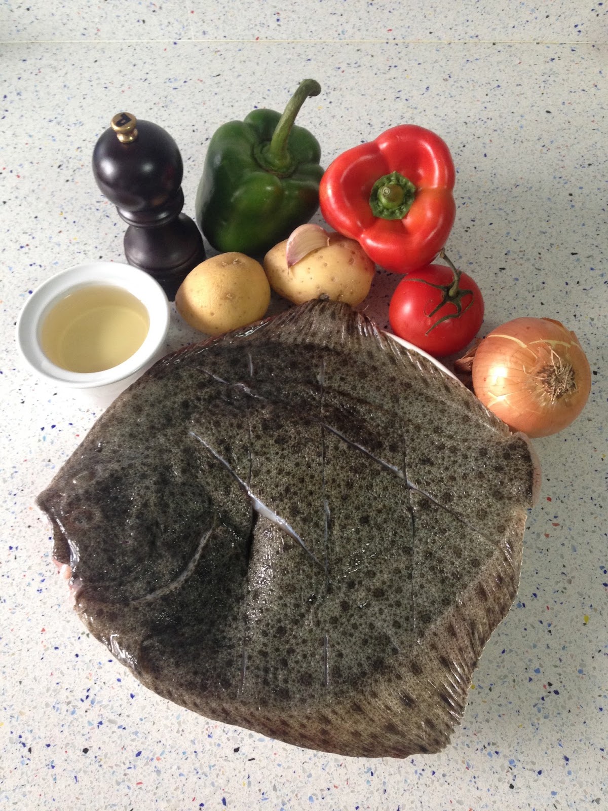 Blue Cuisine: Rodaballo asado con verduras