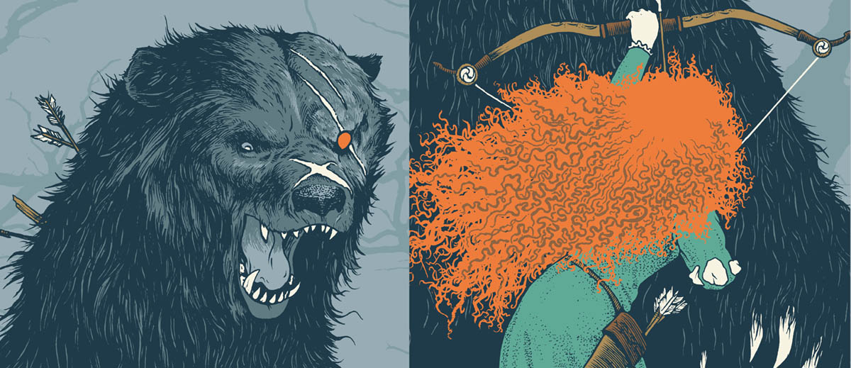 David Petersen's Blog: Mondo Poster: Brave process: