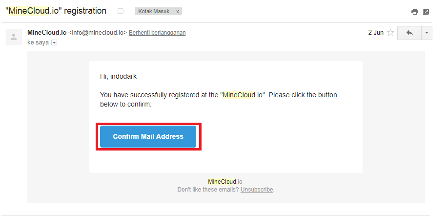 Cara mining Bitcoin di Minecloud