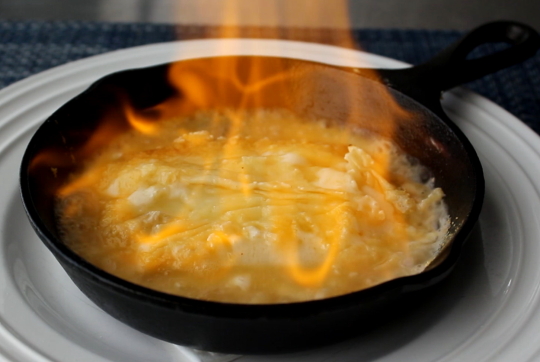 How Greek Flaming Cheese Is Produced