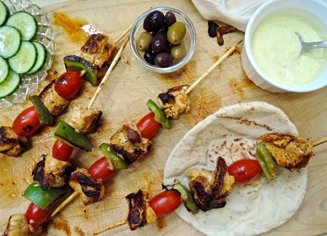 The Briny Lemon: Grilled Lebanese Chicken Kebabs with Garlic Sauce
