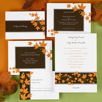 Fall autumn Wedding Invitations: Cheap Fall wedding invitations