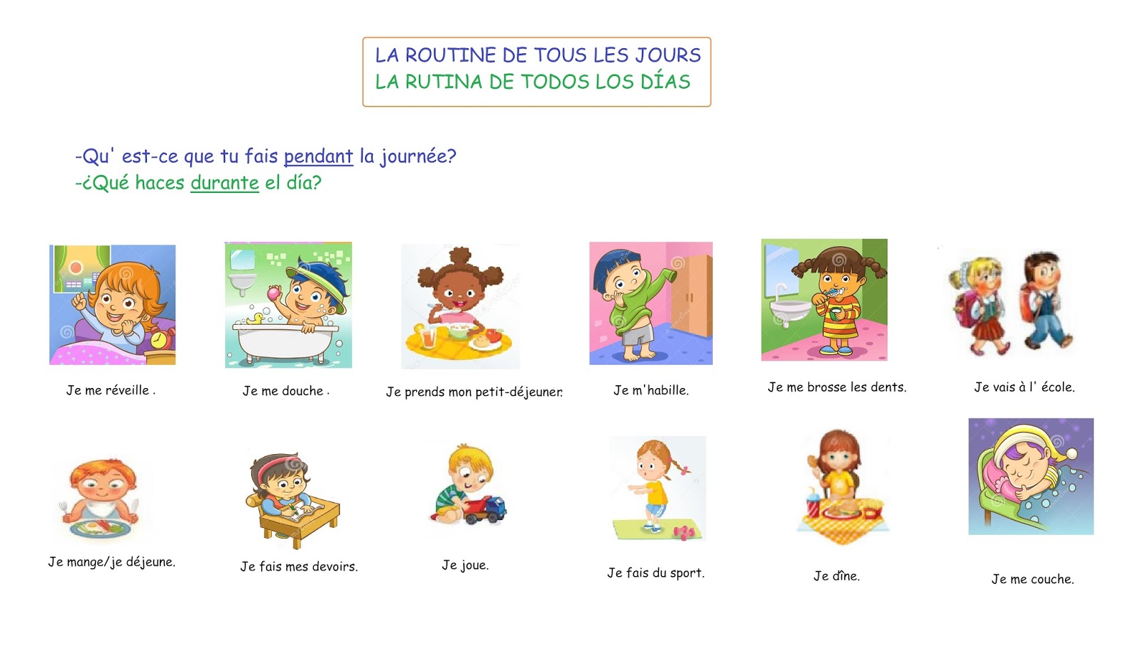 Le français "Oh là là!": La routine de tous les jours (4ème et 6ème)