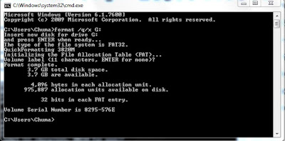 How to format pendrive using cmd - mangara