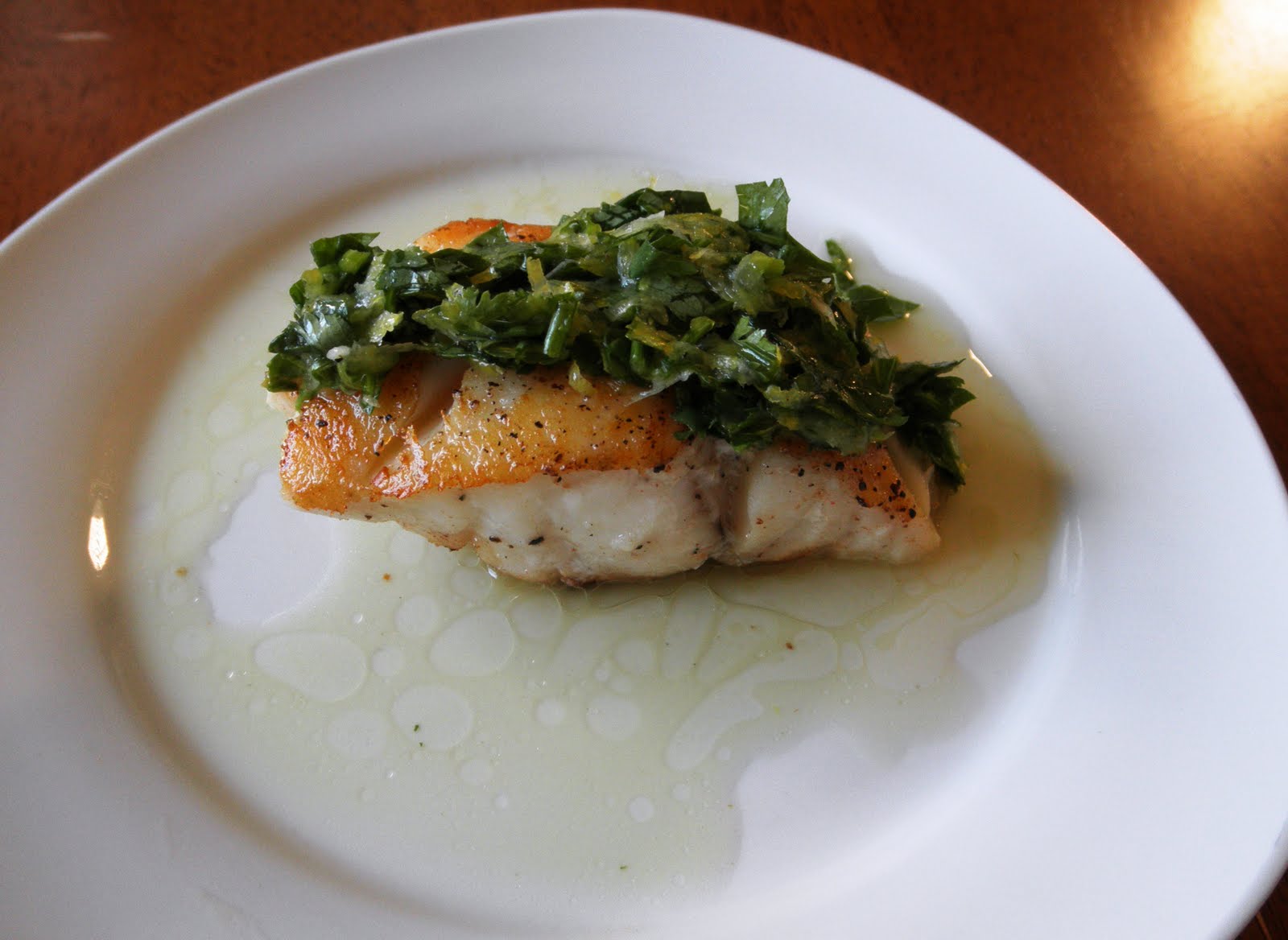 Lex's Life: Pan Seared Pacific Cod with Cilantro Vinaigrette