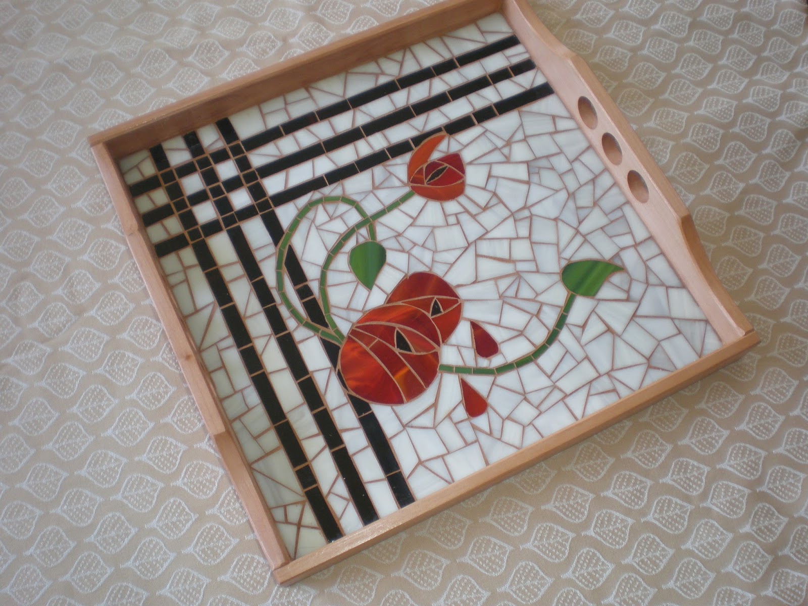 Barbara Neilson Mosaicos: Vitromosaico Bandeja - Stained Glass Mosaic.