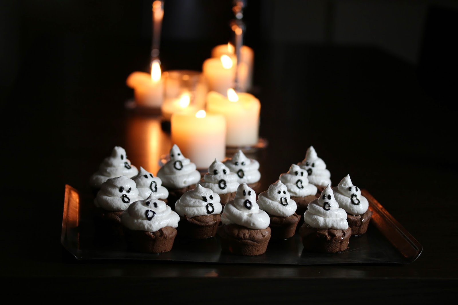 Casper's Uncles Ghost Cupcakes (Gluten Free Chocolate and Egg White Icing)