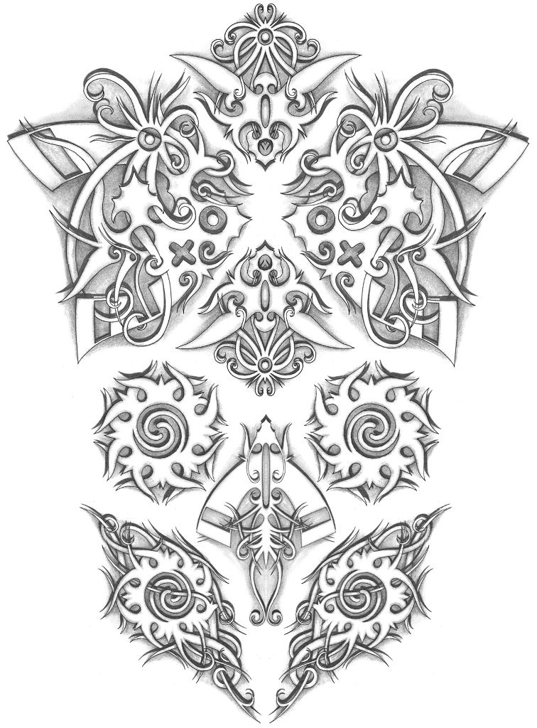 Sylvester Juli Artworks: Fullbackpiece Iban Borneo Tribal Fusion