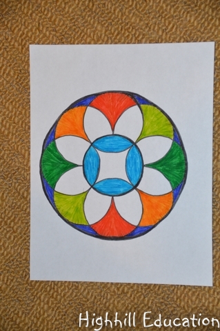 Highhill Homeschool: Math with Mandalas: Perpendicular Bisector