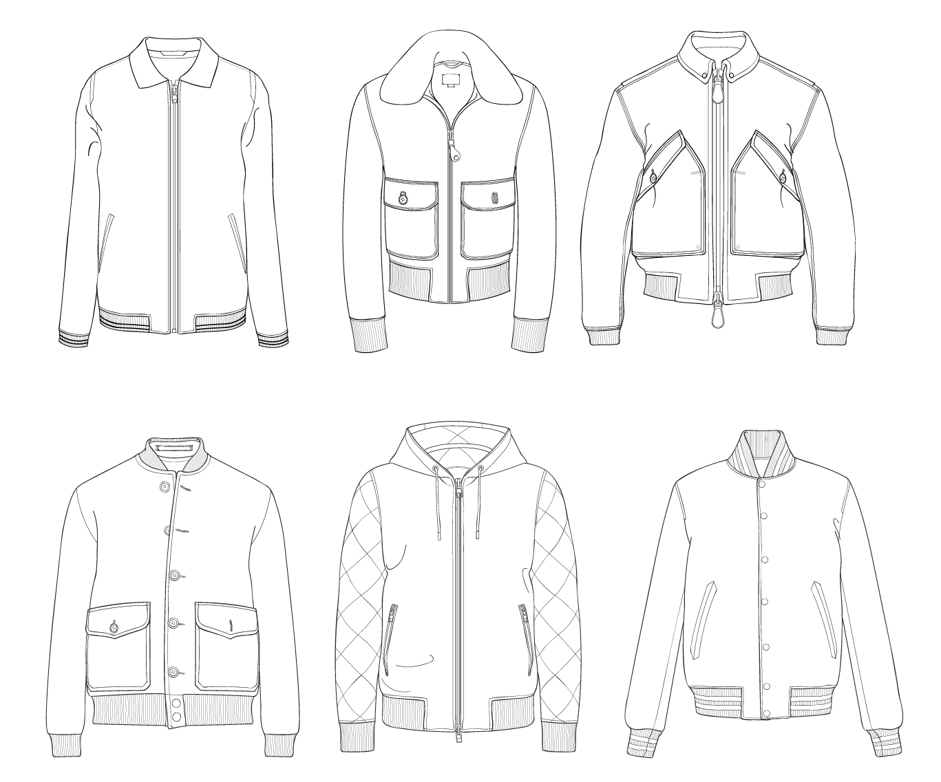 Bomber Jacket Template Sketch Coloring Page