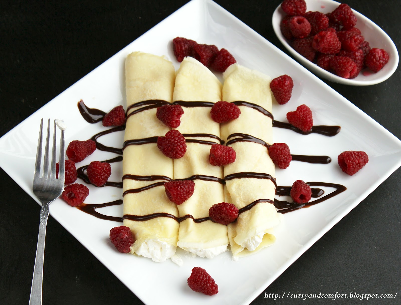 Kitchen Simmer: Crepes with Cream Filling and Raspberries