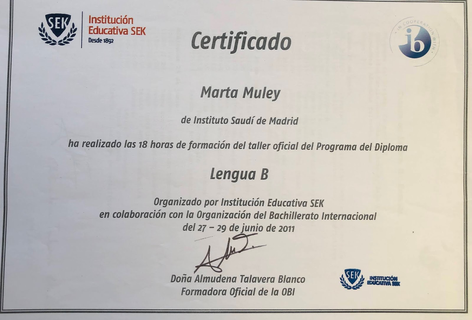 Portfolio by Marta Muley: International Baccalaureate Diploma