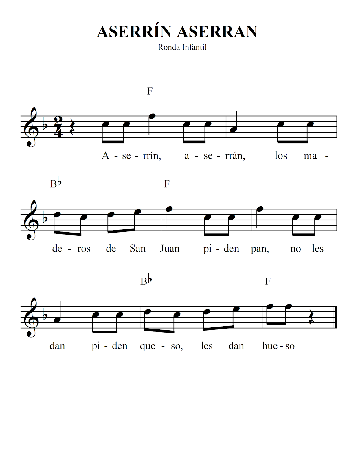 CEMCRUZ: ASERRÍN ASERRÁN + PARTITURA