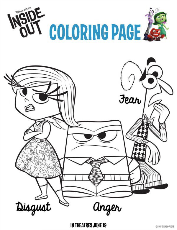 FUN & LEARN : Free worksheets for kid: ภาพระบายสี Inside Out , Inside ...