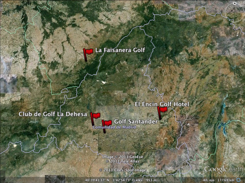Ente's Cup Golf: Mapa de los campos de golf