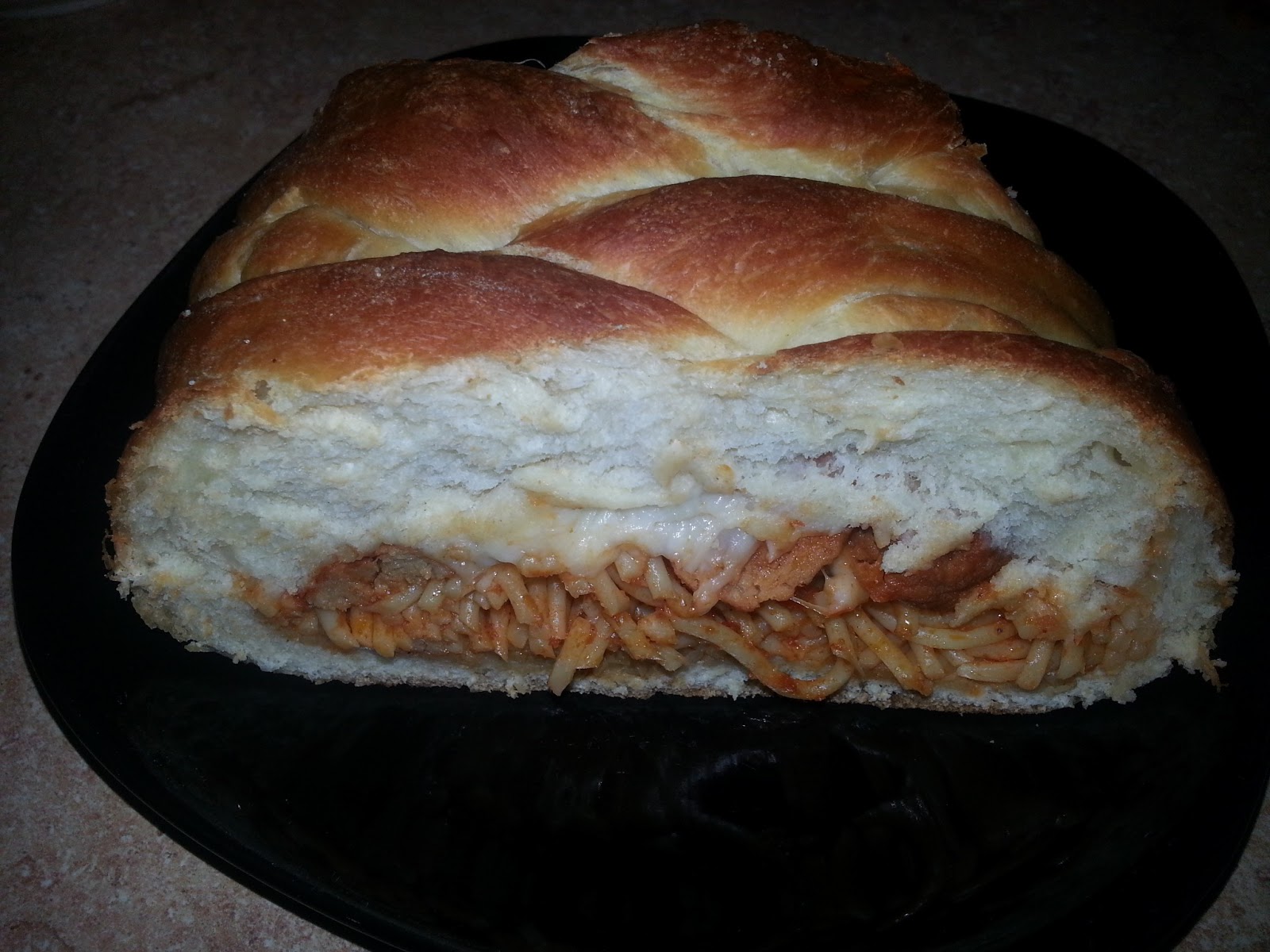 Pieces Of Joj0: Braided Spaghetti & Meatball Stuffed Bread