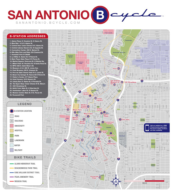 San Antonio B-cycle Buzz: Updated Map