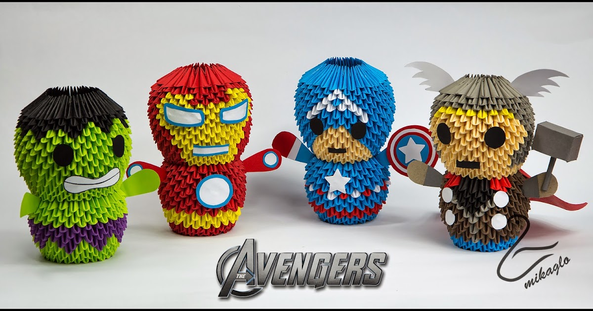 Origami 3d - mikaglo: 73. Avengers z origami / 3d origami Avengers team