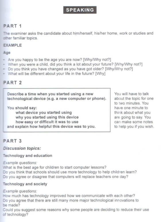 Cambridge 13: Test 2 (Speaking)