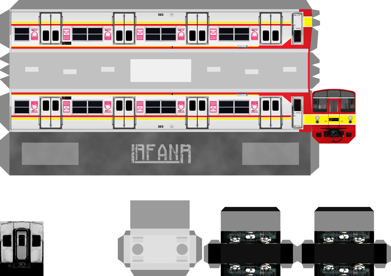 Papercraft Kereta Seri "KRL JR203" | Train and Bus PaperCraft Shop