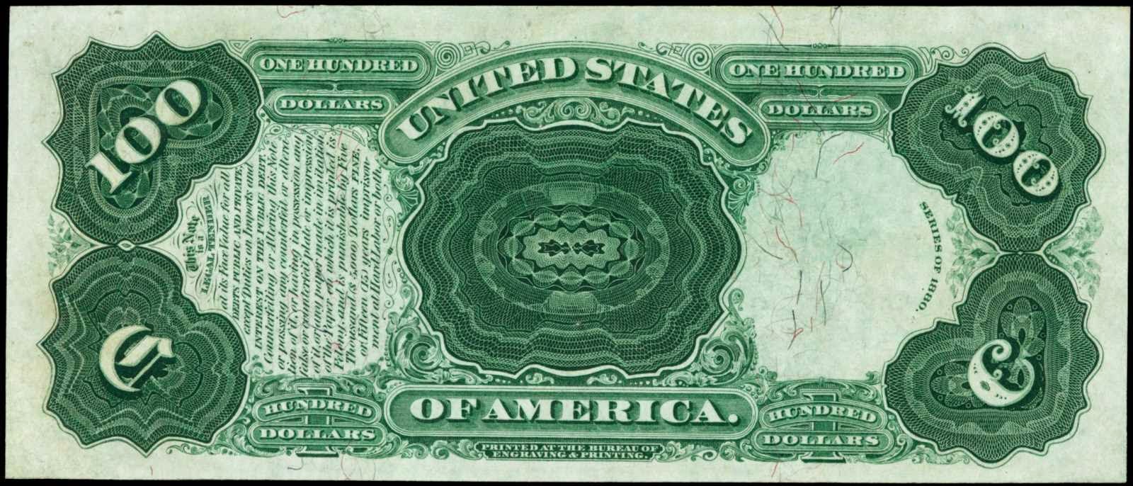 1880 One Hundred Dollar Legal Tender Note|World Banknotes & Coins ...
