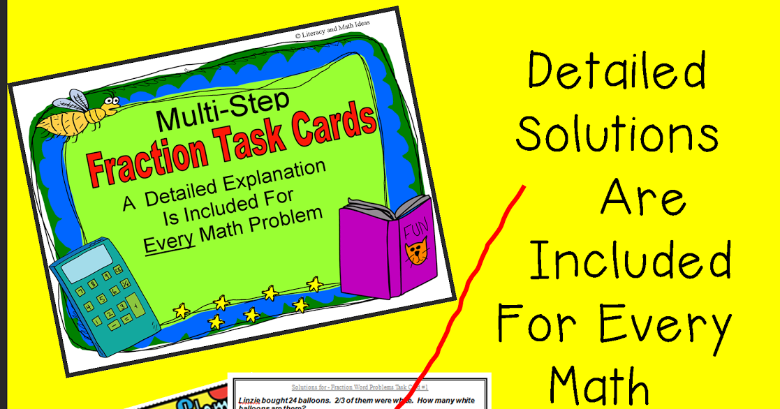literacy-math-ideas-multi-step-fraction-word-problem-task-cards
