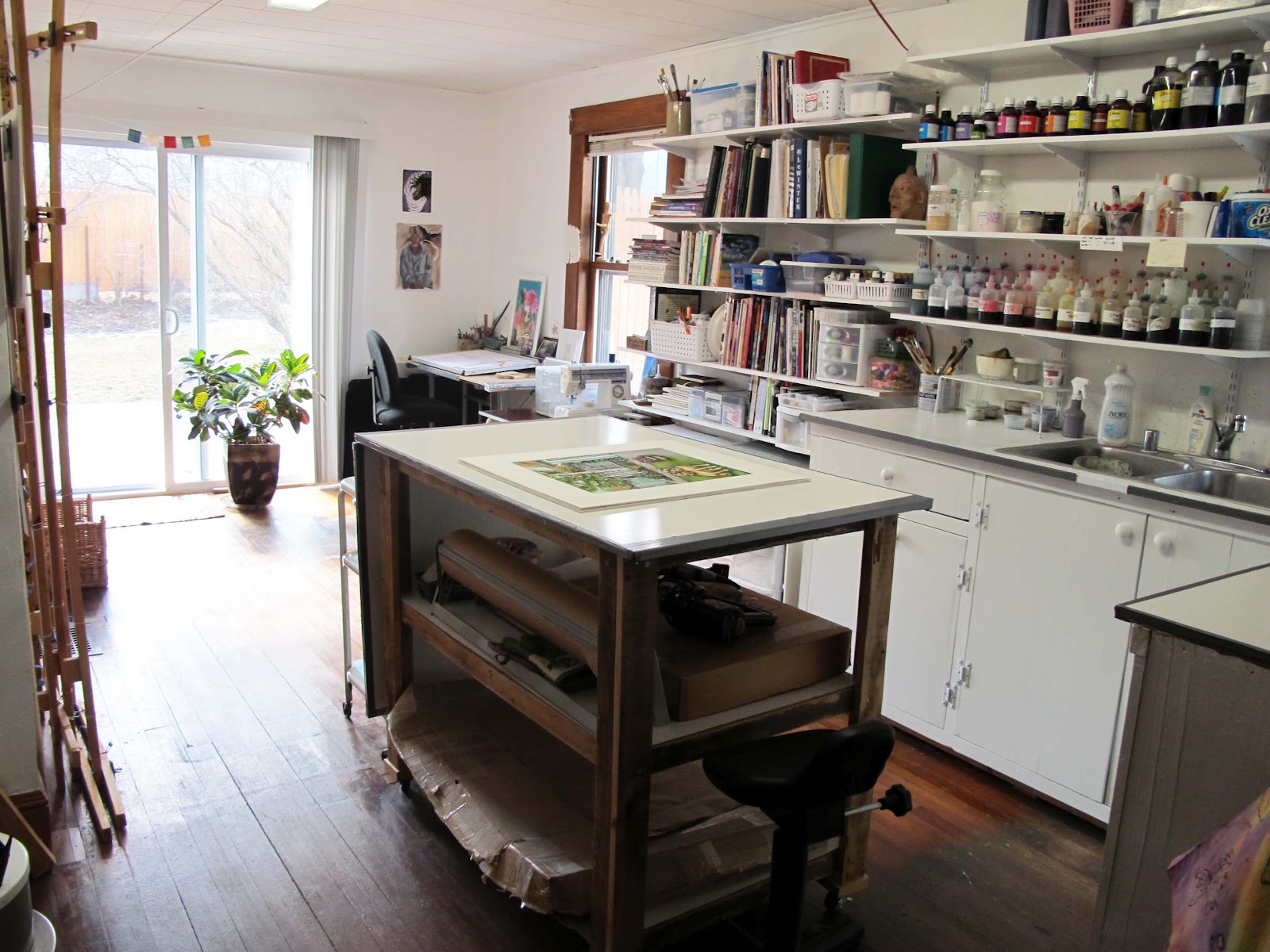 Linda Marcille, Fine Art ~ Crow House Studio: "MESSY WORK TABLE" Photo ...