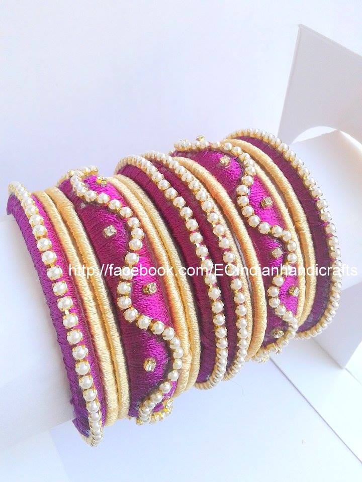 Easy Crafts - Explore your creativity: Silk thread bangle designs - Part 1