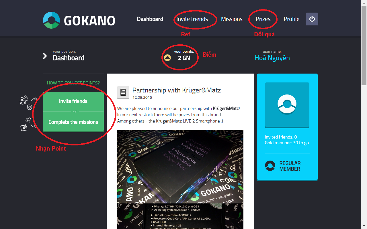 Gokano, nhận quà liền tay: Hướng dẫn sử dụng Gokano, kiếm quà online cực dễ