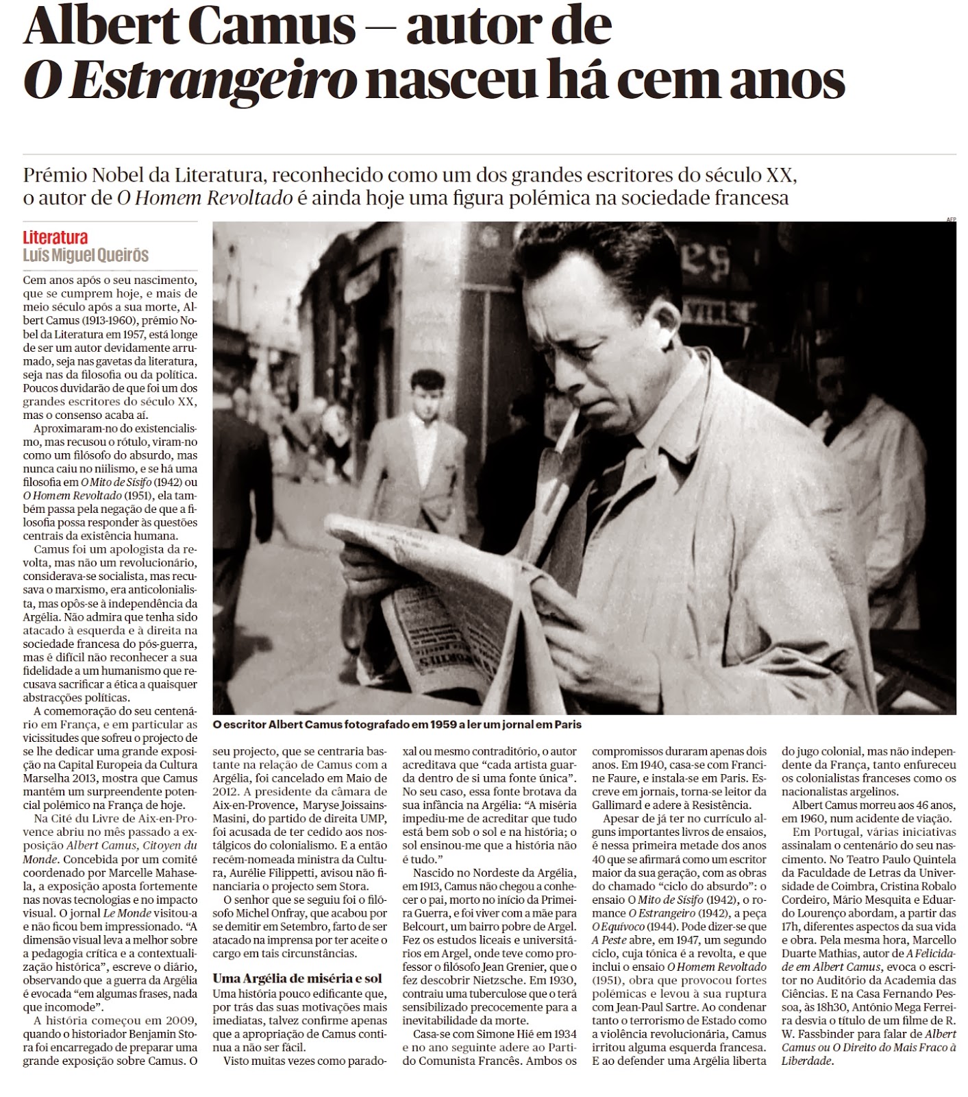 Tribo de Jacob: 100 anos de Camus