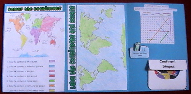 Iman's Home-School: Continents & Oceans Lapbook