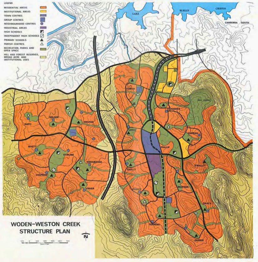 ACT Light Rail: Canberra and its New Towns - Maps from 1971