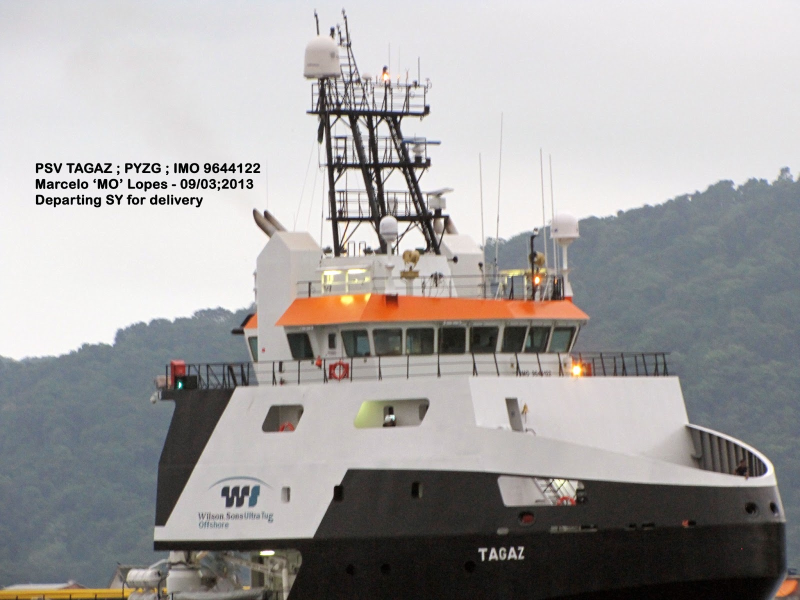 Santos Shiplovers: PSV TAGAZ / PYZG - Suspendendo do estaleiro para ...