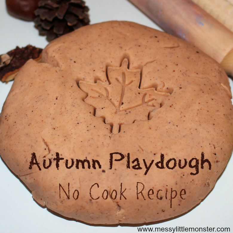 Easy no cook playdough recipe - autumn scented playdough - Messy Little ...