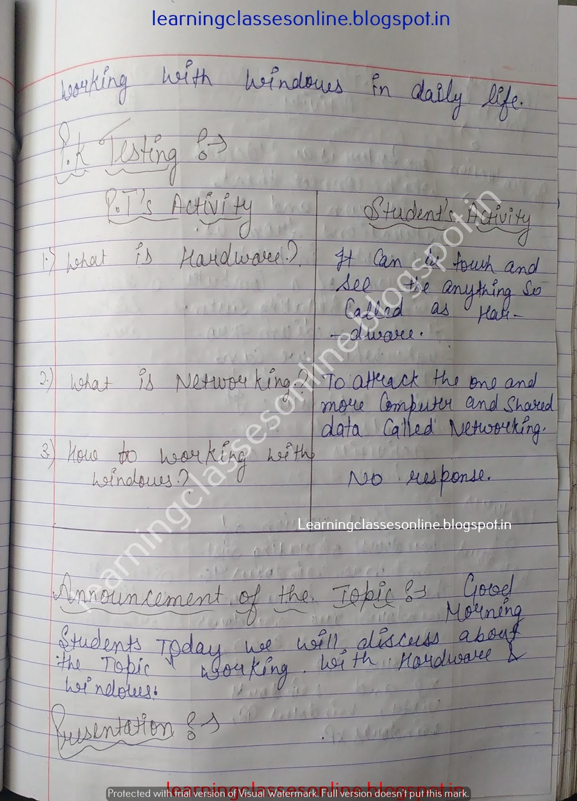 Lesson Plan For Computer Science For B Ed on Windows versions