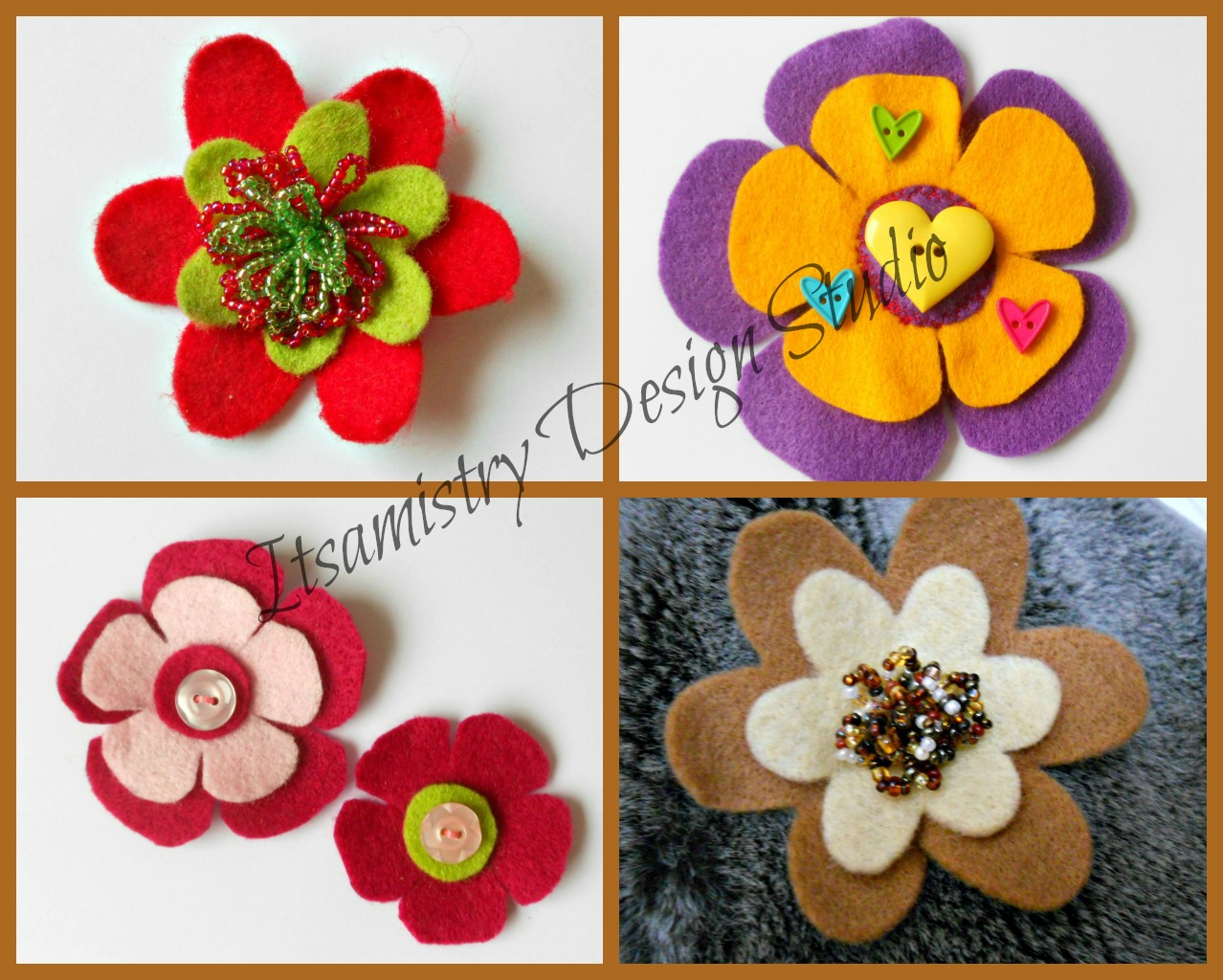 Itsamistry Design Studio: Felt Brooches