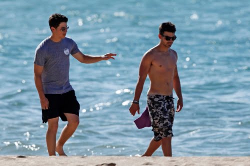 Joe and Nick Jonas enjoy a beach day in Hawaii