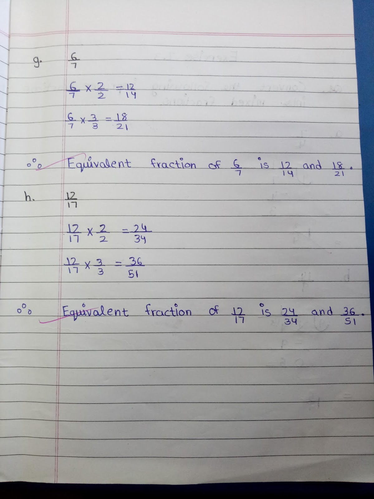 Math ch-Fractions notebook work