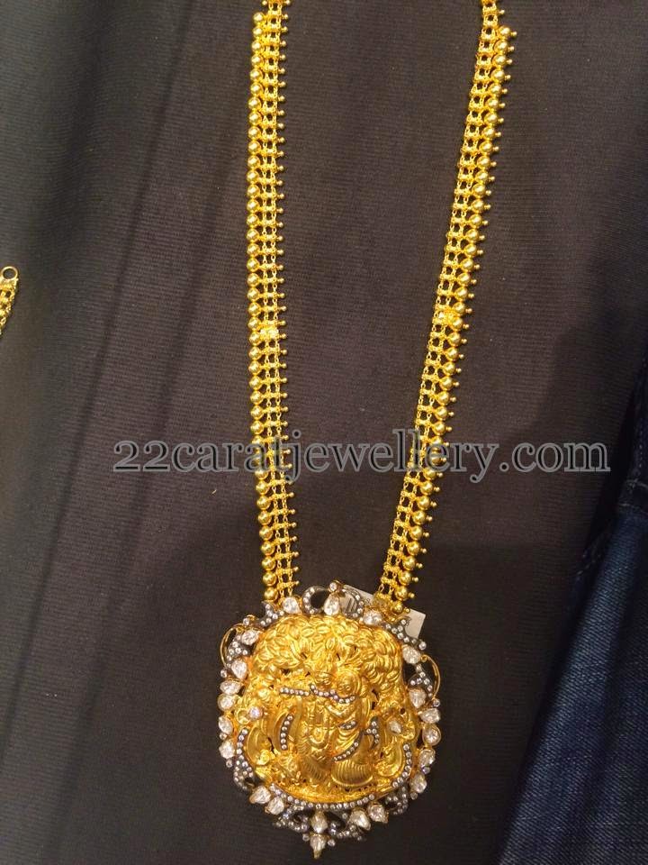 Antique Long Chain with Radha Krishna - Jewellery Designs