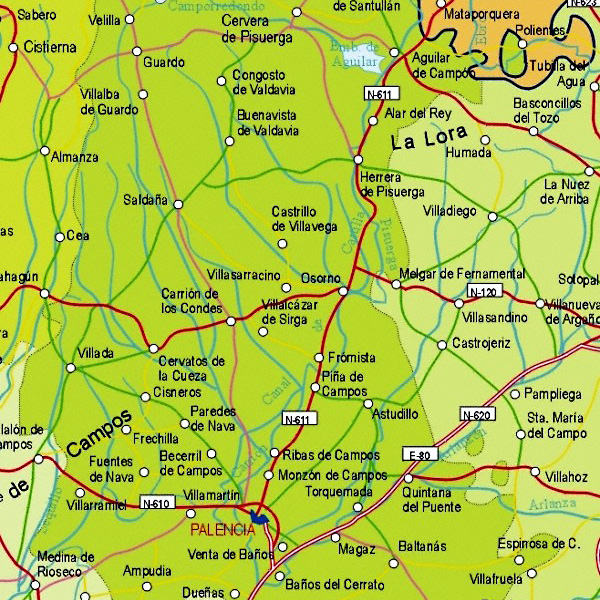 Palencia Mapa Ciudad de la Región | España mapa de la ciudad