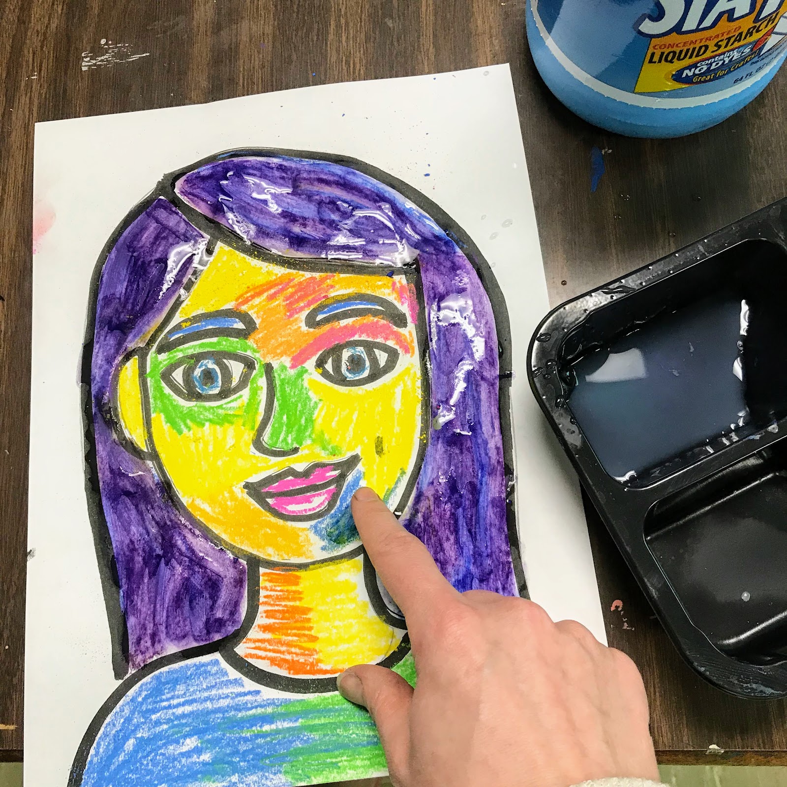 Elements of the Art Room: Colorful 5th grade Self Portraits