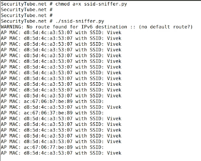 SecurityTube.net Hack of the Day: Wi-Fi SSID Sniffer in 10 Lines of Python