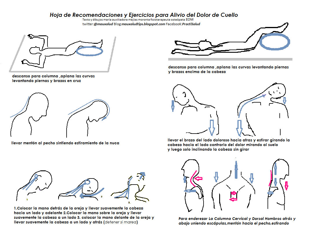 TIPS PARA ALIVIO DIARIO DEL DOLOR: Hoja de Recomendaciones y Ejercicios ...