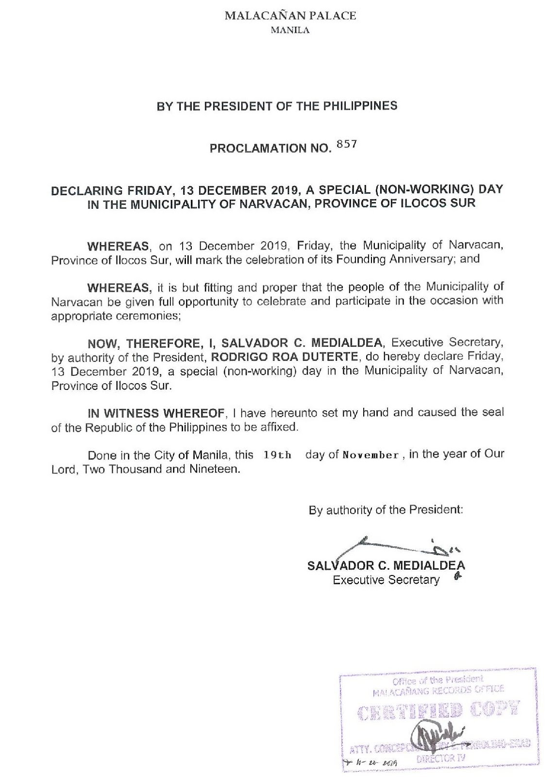 Philippine Holidays: Special (Non-Working) Day in Narvacan, Ilocos Sur ...