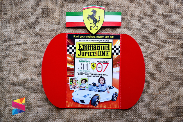 Ferrari Themed Gatefold Invitation - Stunro CreativeWorks