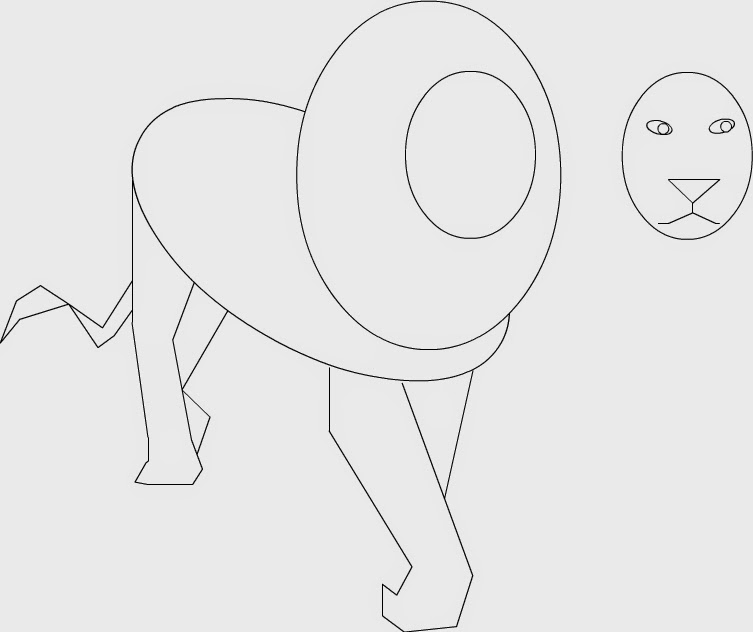 Ignite Dreams : Lion from basic shapes and lines