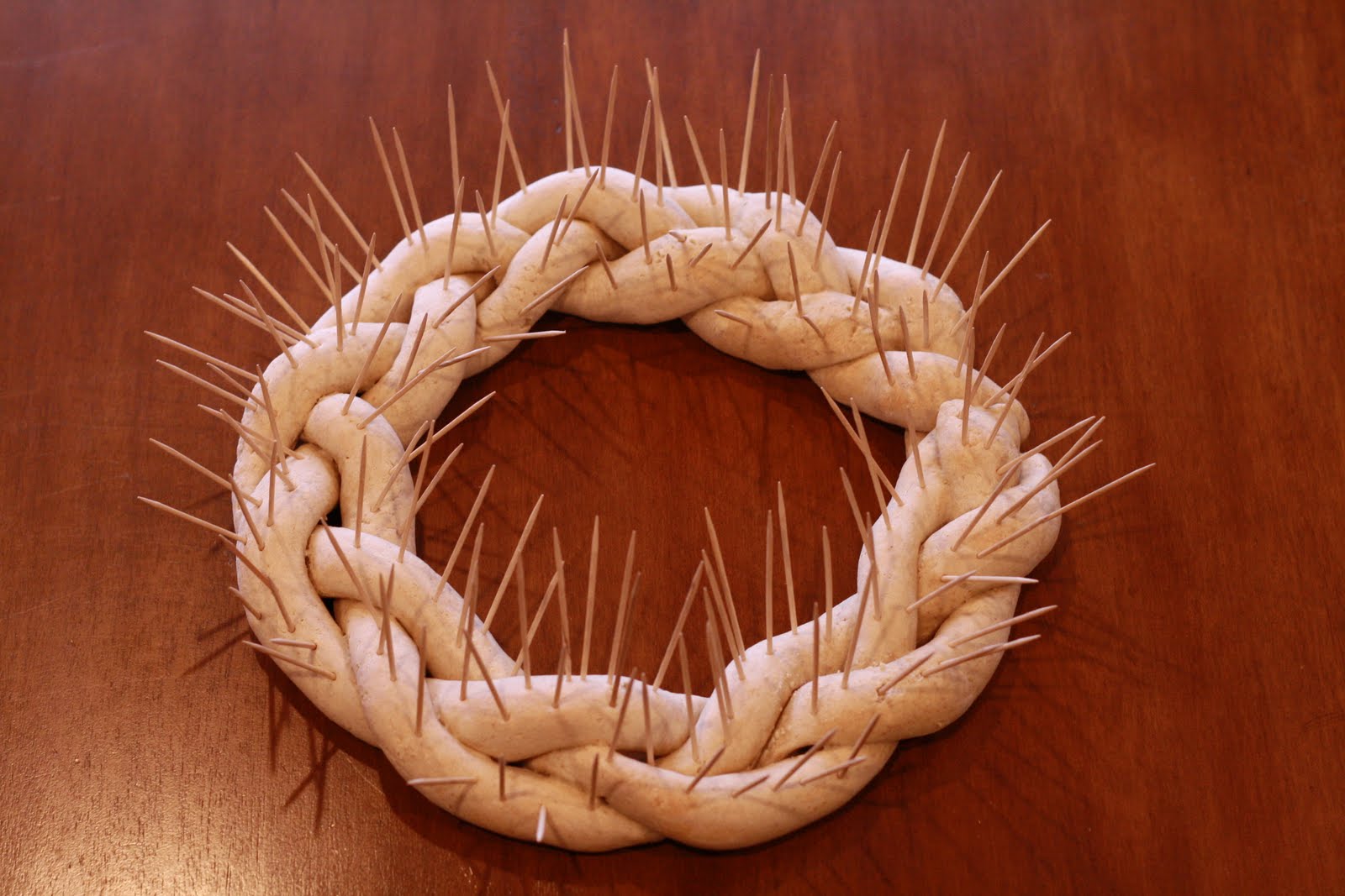 Orange, Pink, and Green: Salt Dough Crown of Thorns ~ Ash Wednesday