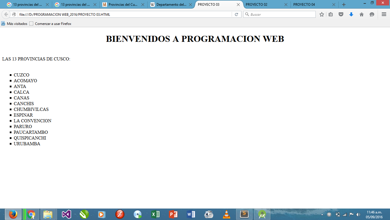 CODIGOS HTML: PROYECTO 03